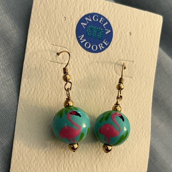 Angela Moore | Jewelry | Angela Moore Flamingo Earrings | Poshmark